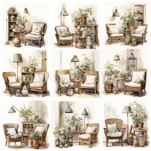 Living Room Clipart Bundle 15 High Quality Png,cottage Home Decor ...