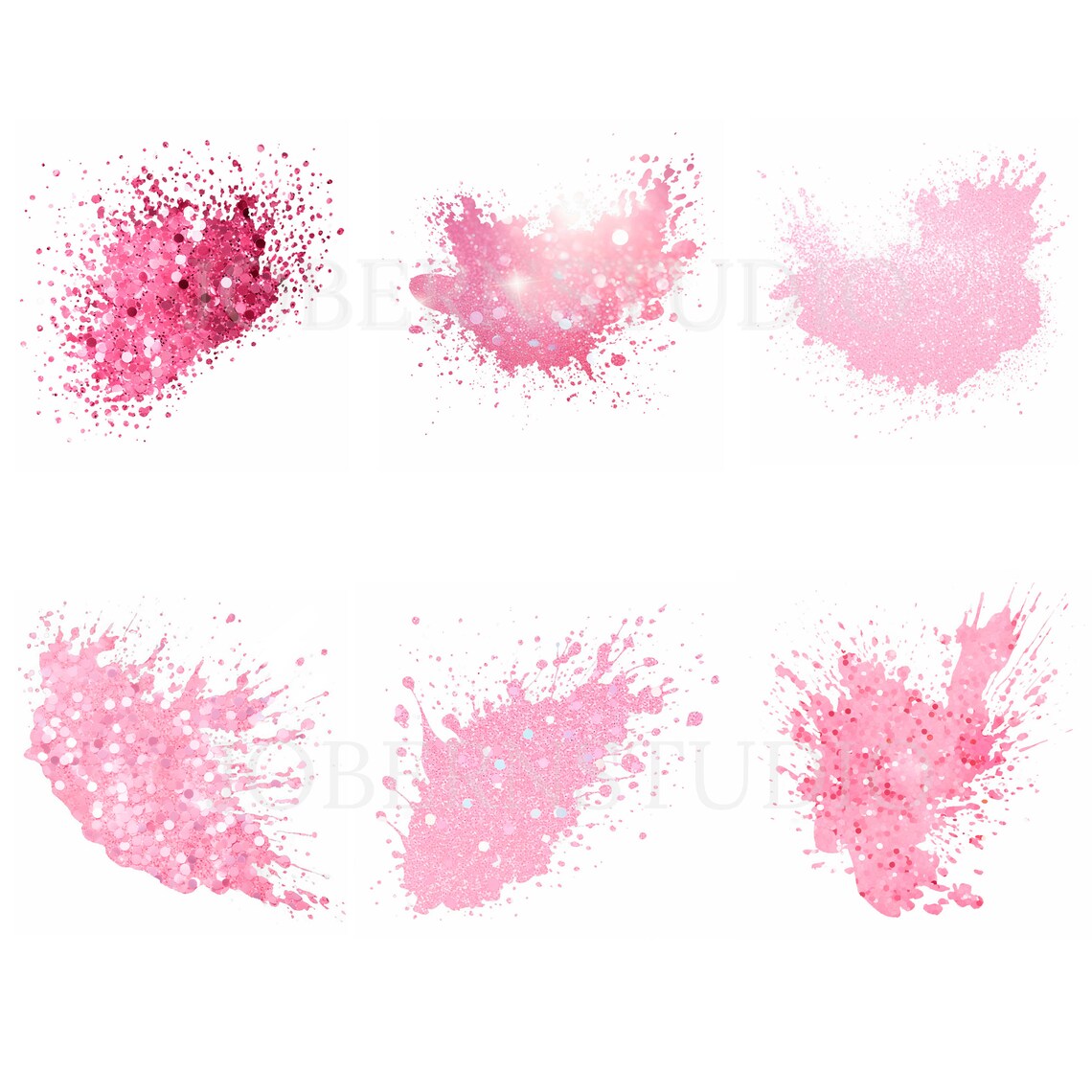 Pink Glitter Color Splash Clipart Png,bundle 15 High Quality Jpg,watercolor Digital Download ...