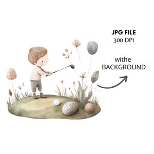 Baby Golf Clipart Png,bundle 46 High Quality, Watercolor Baby Sport ...