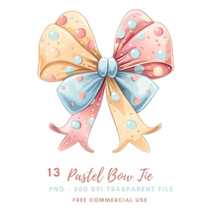 Cute Bow Tie Clipart Bundle 13 High Quality PNG, Watercolor Bowtie ...