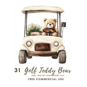 Baby Golf Clipart Png,bundle 31 High Quality, Watercolor Teddy Bear ...