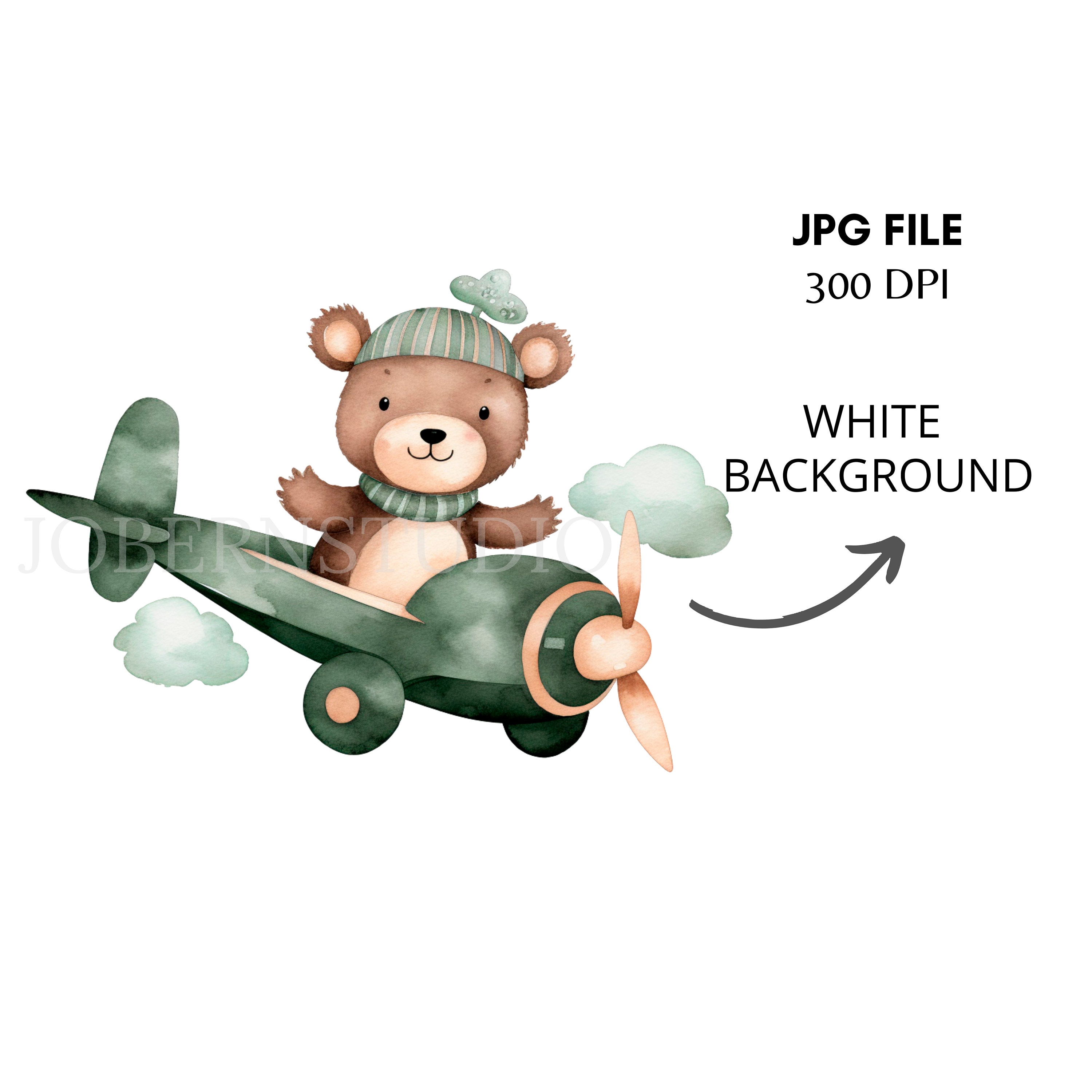 Teddy Bear Aviator Clipart PNG Bundle 30 High Quality,digital Download ...
