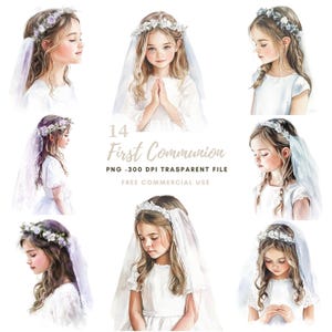First Communion Clipart Png,bundle 14 High Quality, White Girl Praying ...