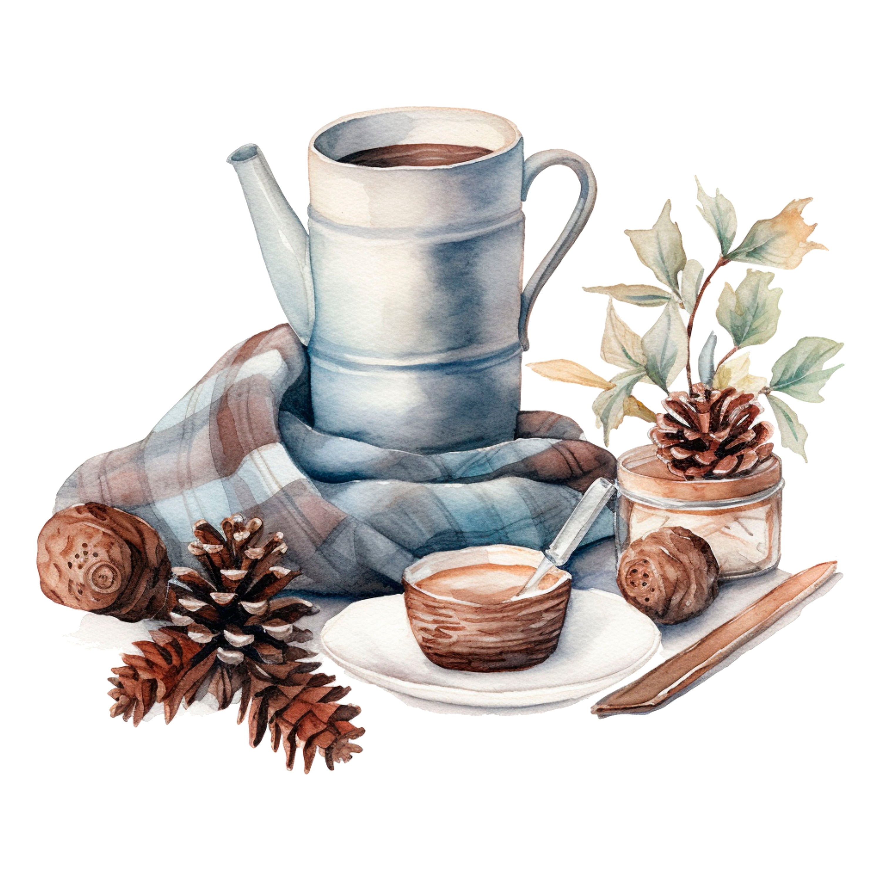 Cozy Winter Coffee Clipart Png,bundle 15 High Quality Jpg,digital ...