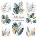 Boho Leaves Clipart Bundle 12 High Quality PNG, Watercolor Green Leaves ...