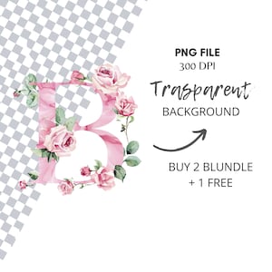 Pink Alphabet Letter Clipart Bundle 26 High Quality PNG, Watercolor ...