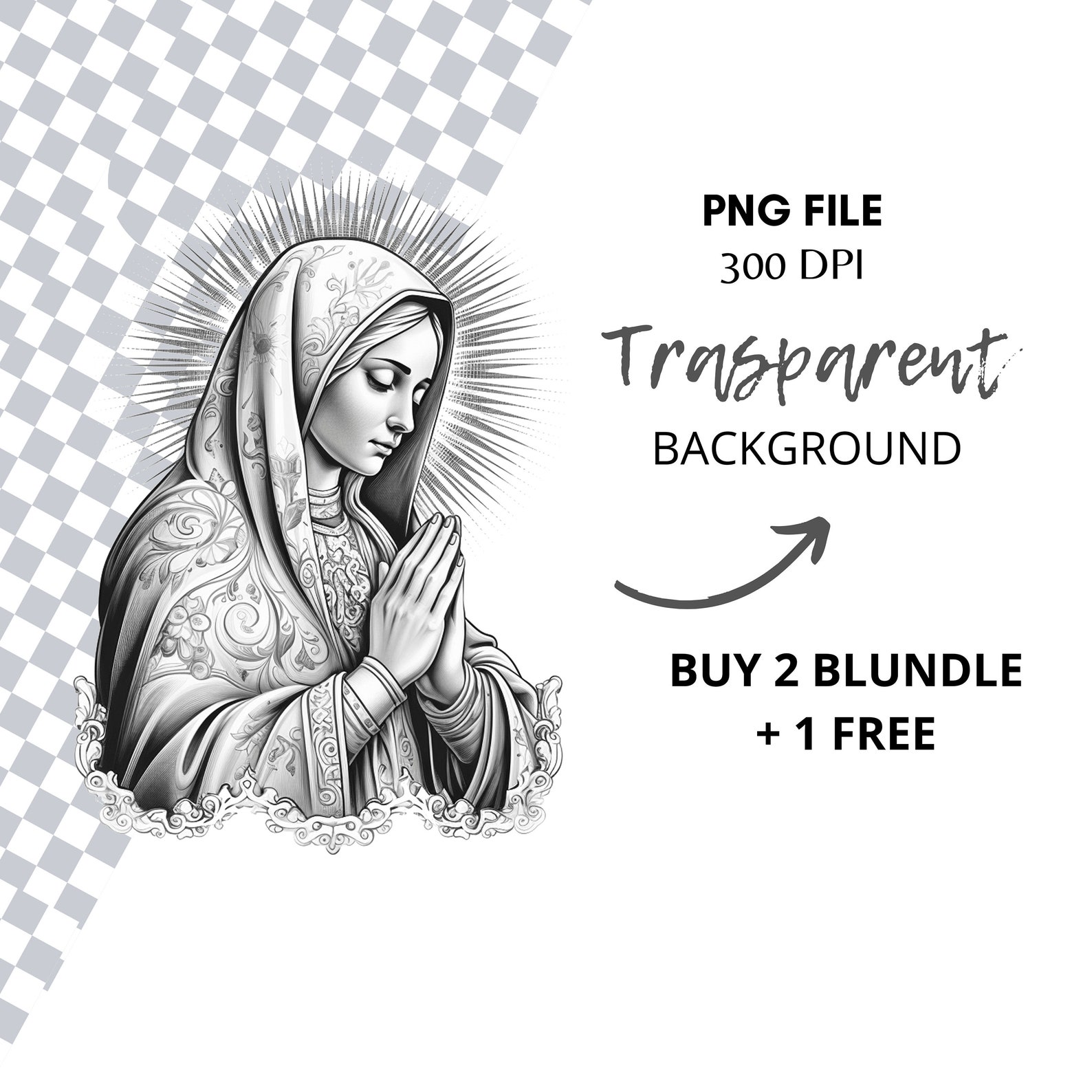 Virgin Mary Clipart,bundle 11 High Quality Png,holy Mary,printable ...