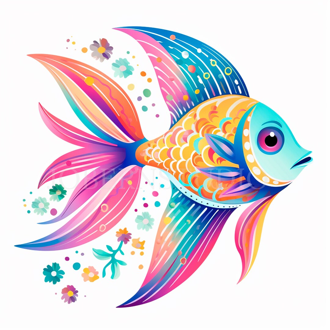 Tropical Fish Clipart PNG, Bundle 15 High Quality,watercolor Sea Fish ...