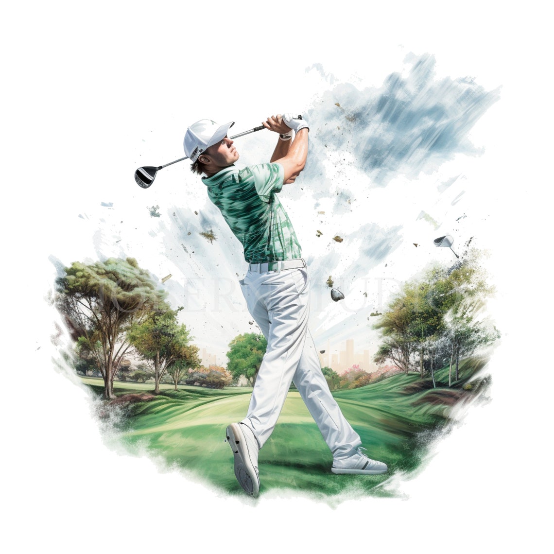 Golf Clipart Png,bundle 30 High Quality, Watercolor Sport Golf Digital ...