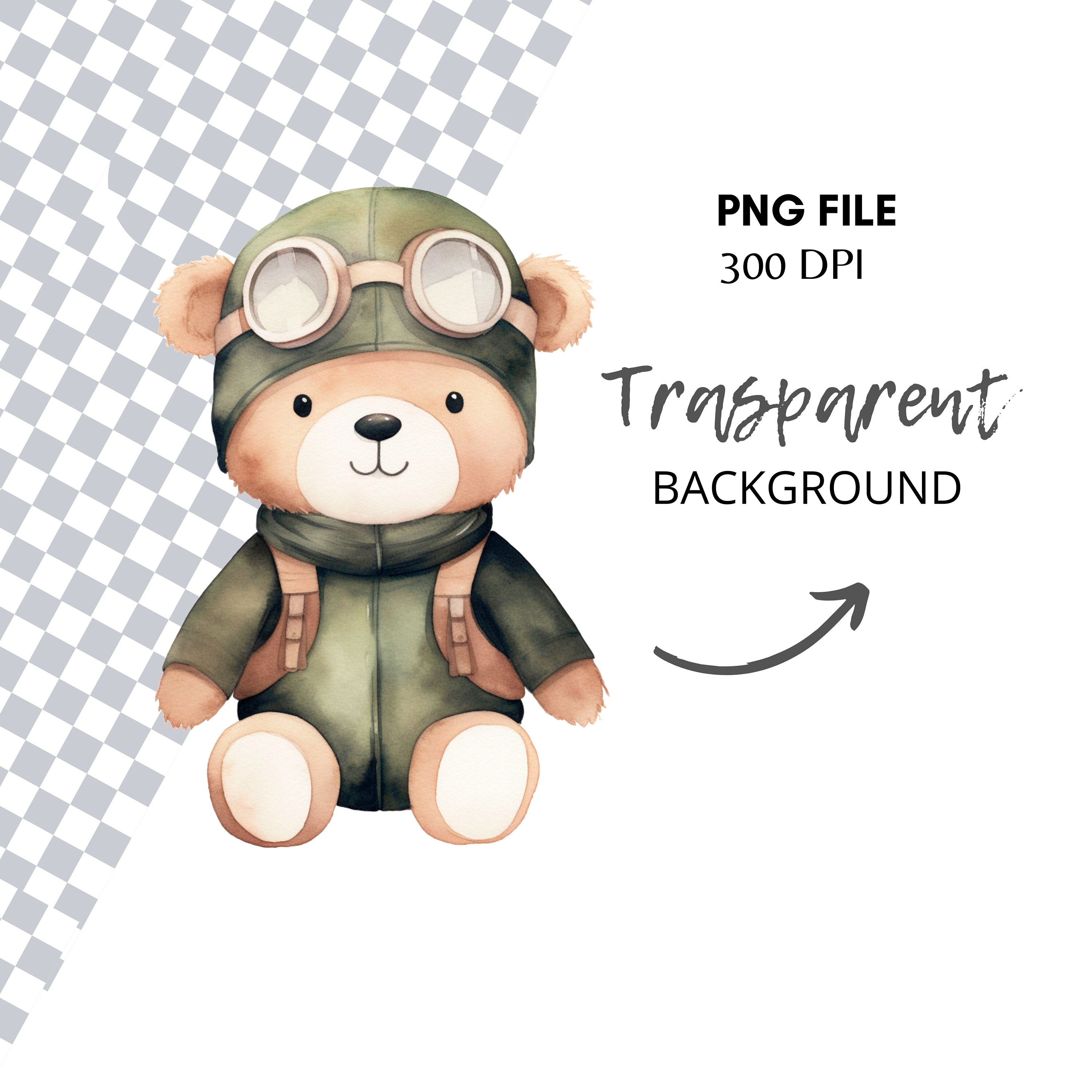 Teddy Bear Aviator Clipart PNG Bundle 15 High Quality - Etsy
