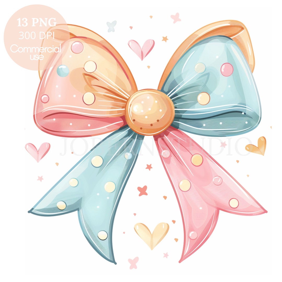 Cute Bow Tie Clipart Bundle 13 High Quality PNG, Watercolor Bowtie ...