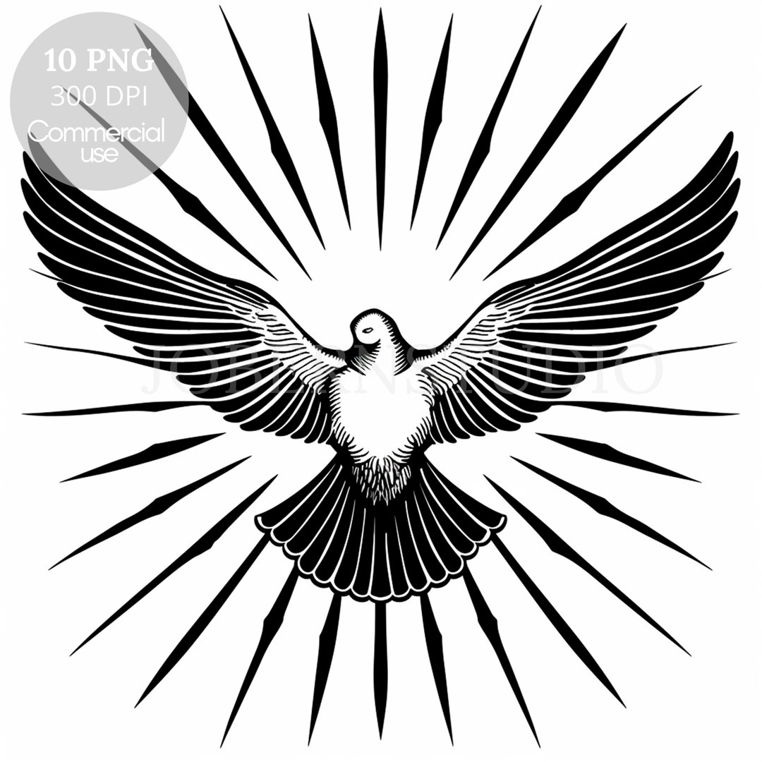 Holy Spirit Clipart Bundle 10 High Quality Png,flat Vector Dove of ...