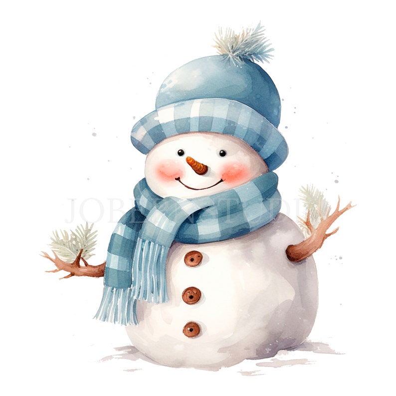 Christmas Snowman Clipart Pngbundle 15 High Quality - Etsy