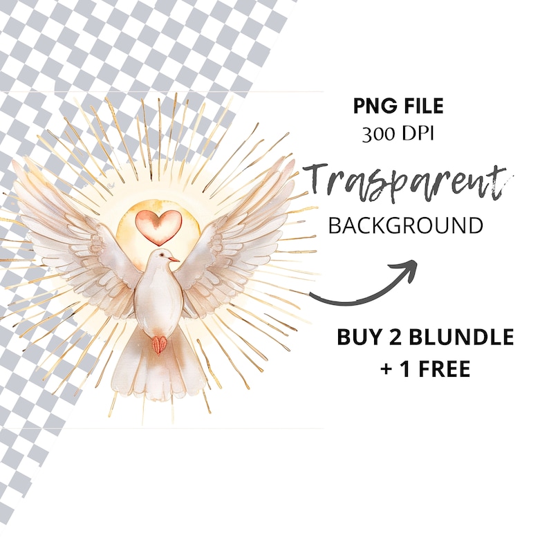 Holy Spirit Clipart Bundle 15 High Quality Png,watercolor Dove of ...