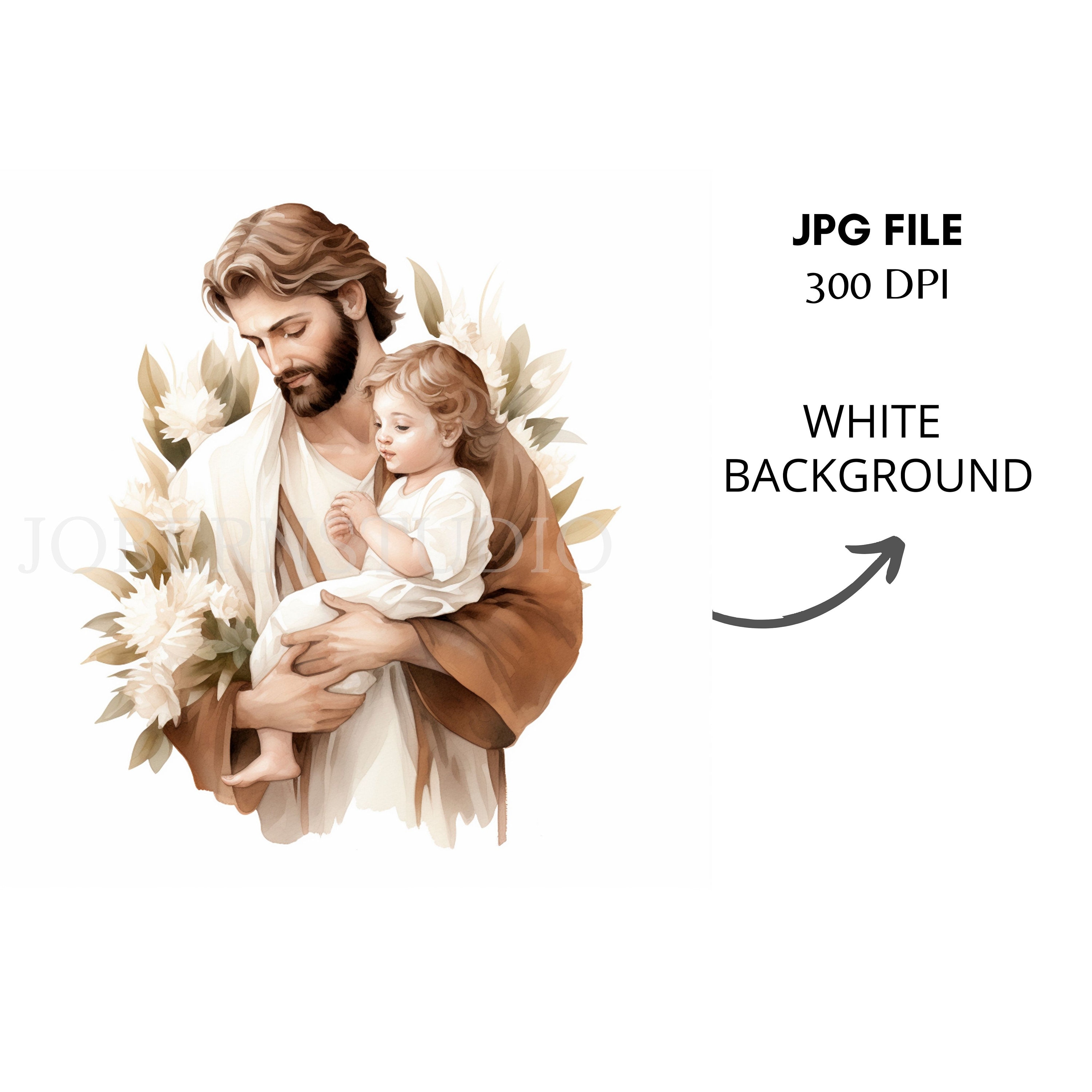 Saint Joseph Clipart Bundle 15 High Quality PNG, Saint Joseph With ...