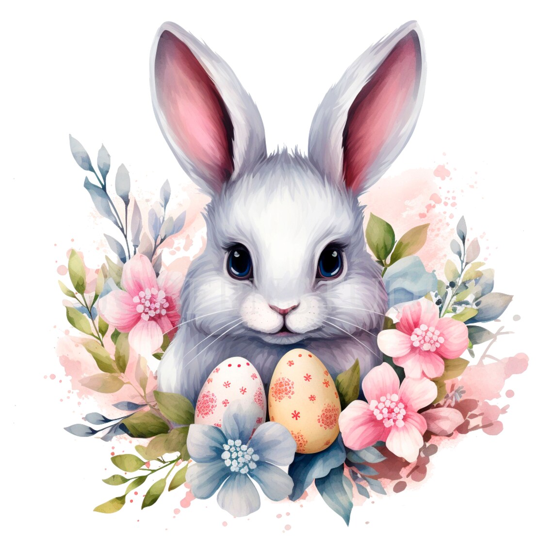 Easter Bunny Clipart PNG Bundle 10 High Quality JPG, Easter Watercolor ...