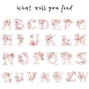 Floral Alphabet Letter Clipart Bundle 26 High Quality PNG, Watercolor ...