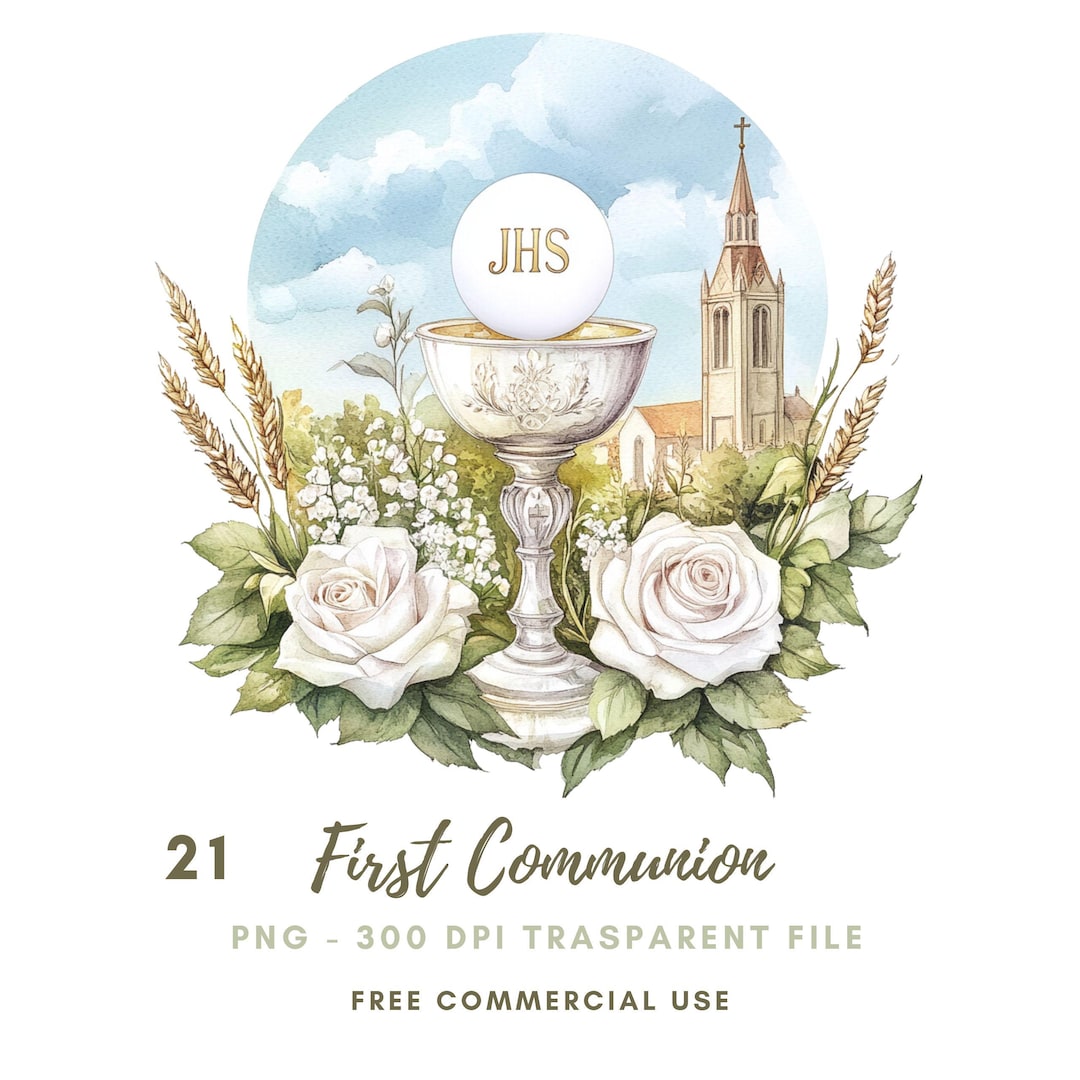 First Communion Clipart Png,bundle 21 High Quality, Watercolor ...