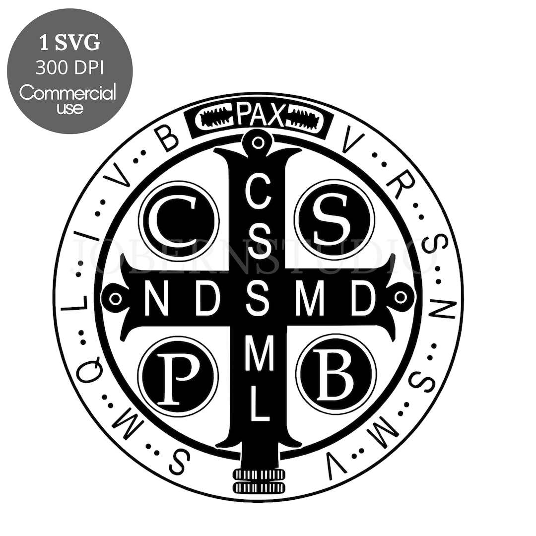 Medalla de San Benito SVG, Medalla negra de San Benito Clipart ...