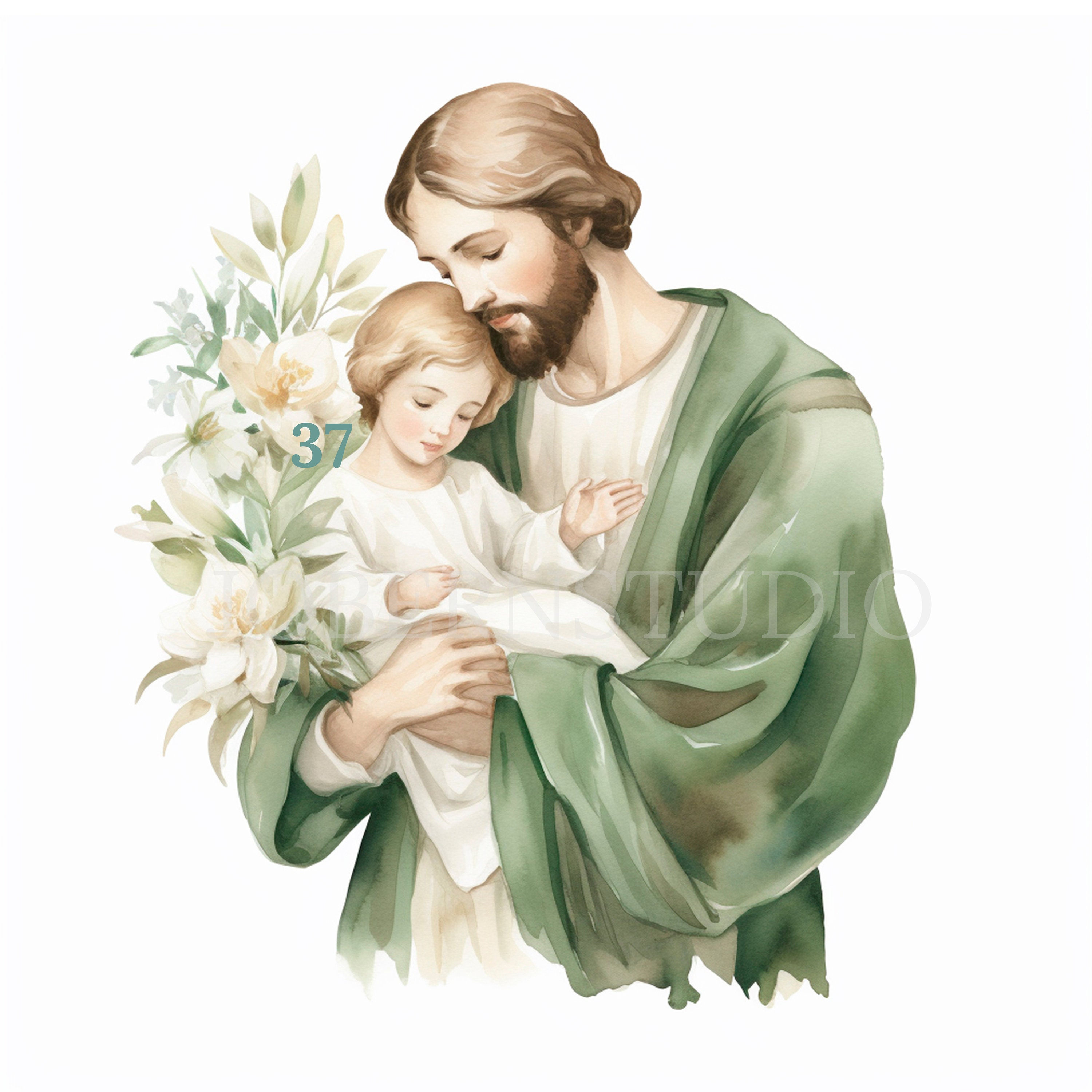Saint Joseph Clipart Bundle 15 High Quality PNG, Saint Joseph With ...