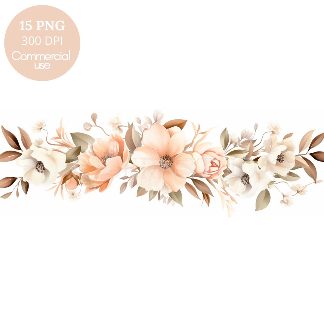 Flower Garland Clipart Bundle 15 High Quality Jpg,watercolor Floral ...
