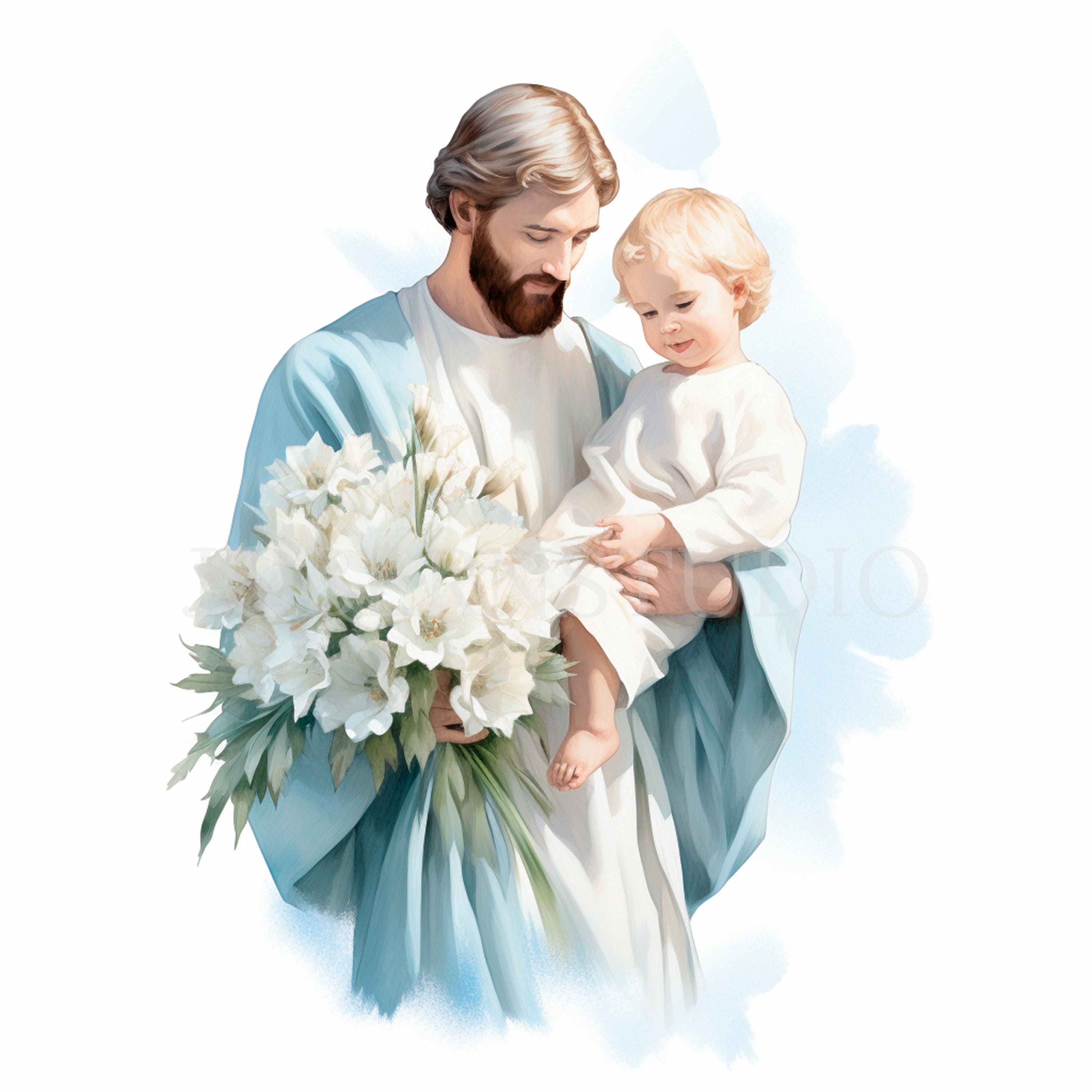 Saint Joseph Clipart Bundle 15 High Quality PNG, Saint Joseph With ...