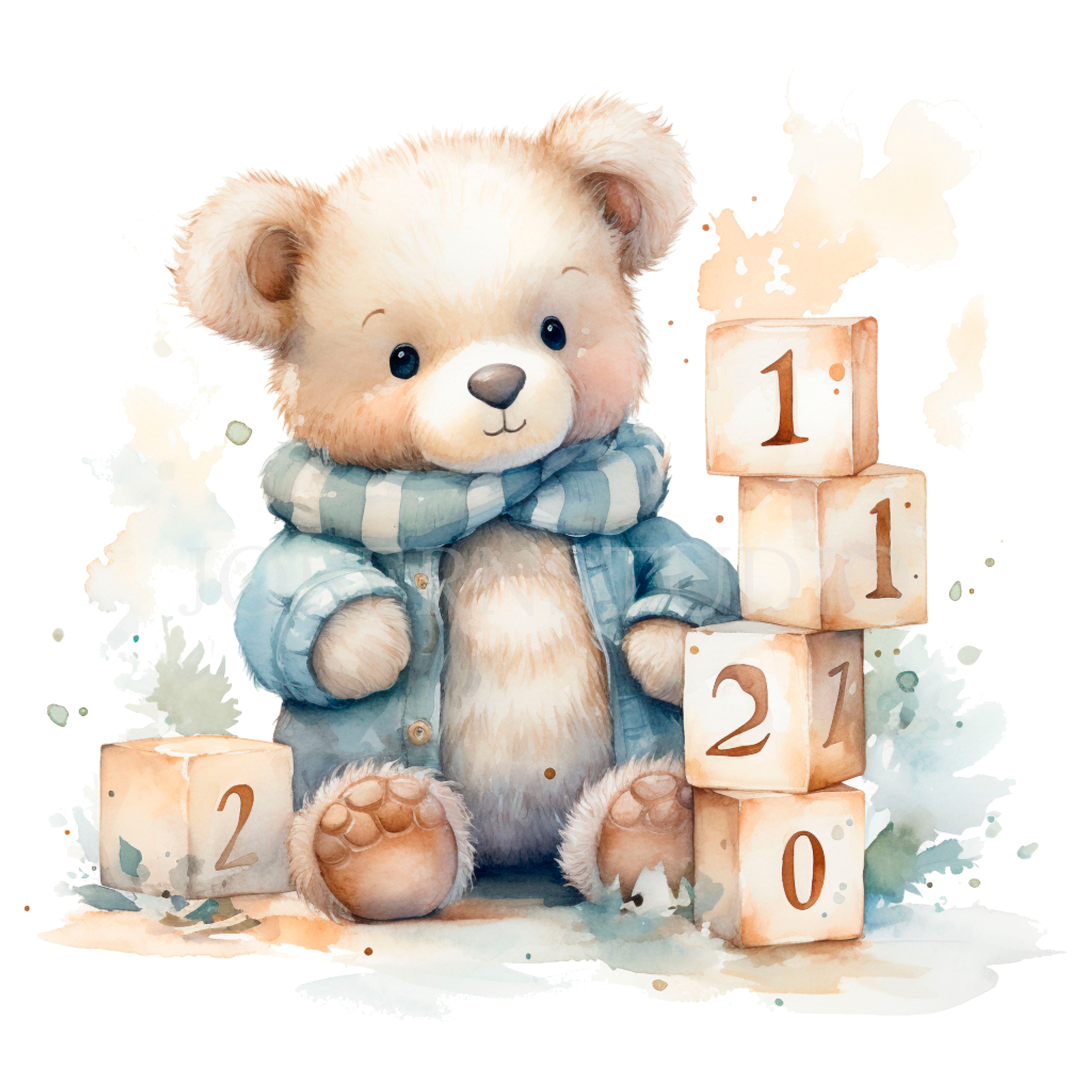 Blue Teddy Bear Clipart Pngbundle 15 High Quality Jpgdigital - Etsy