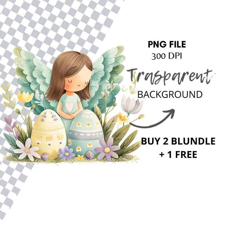 Easter Angel Clipart PNG Bundle 14 High Quality,easter Egg Watercolor ...