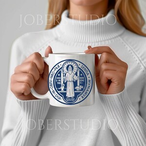 Saint Benedict Medal SVG, Blue Medal of Saint Benedict Clipart,digital ...