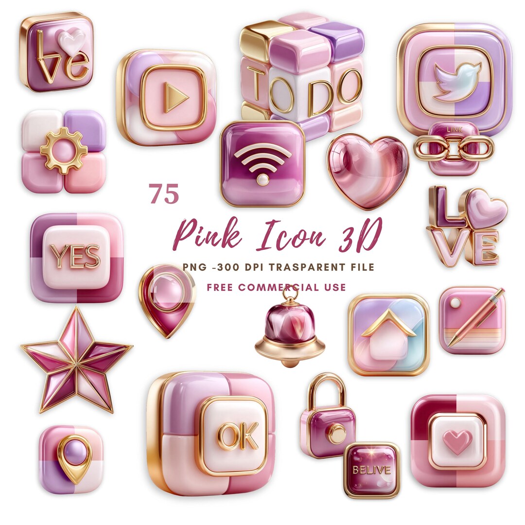3D Icon Clipart PNG |bundle 75 High Quality |icon Facebook Instagram ...