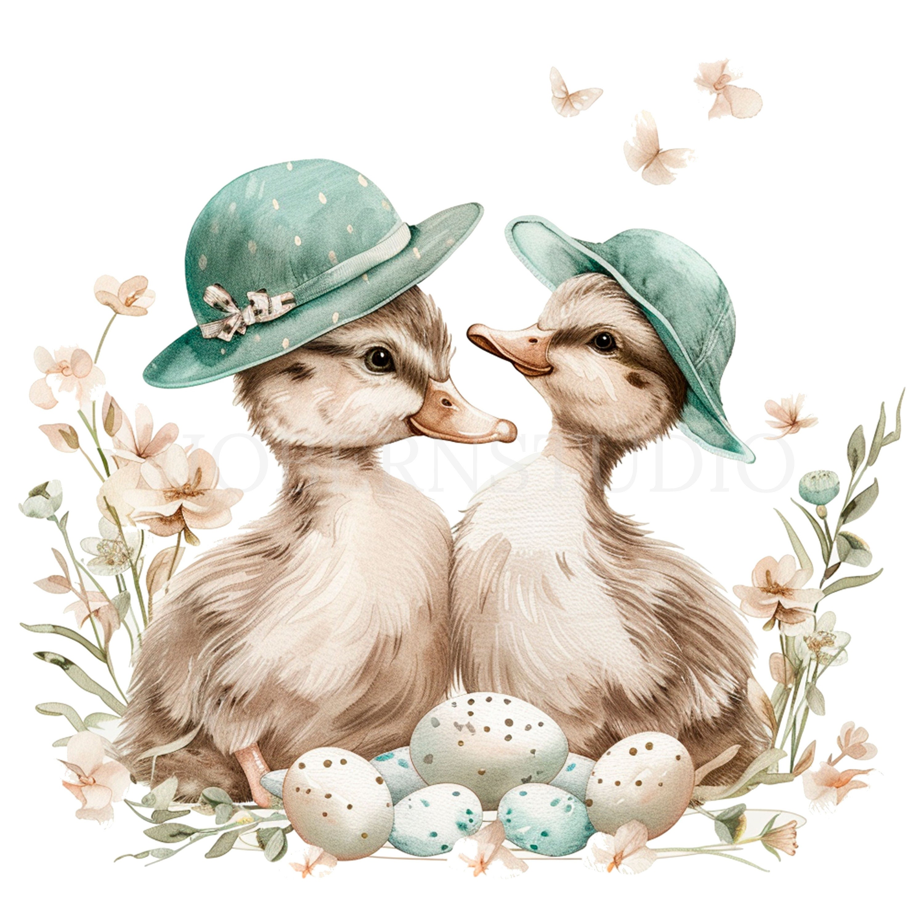 Easter Ducks Clipart PNG Bundle 14 High Quality,pastel Easter ...