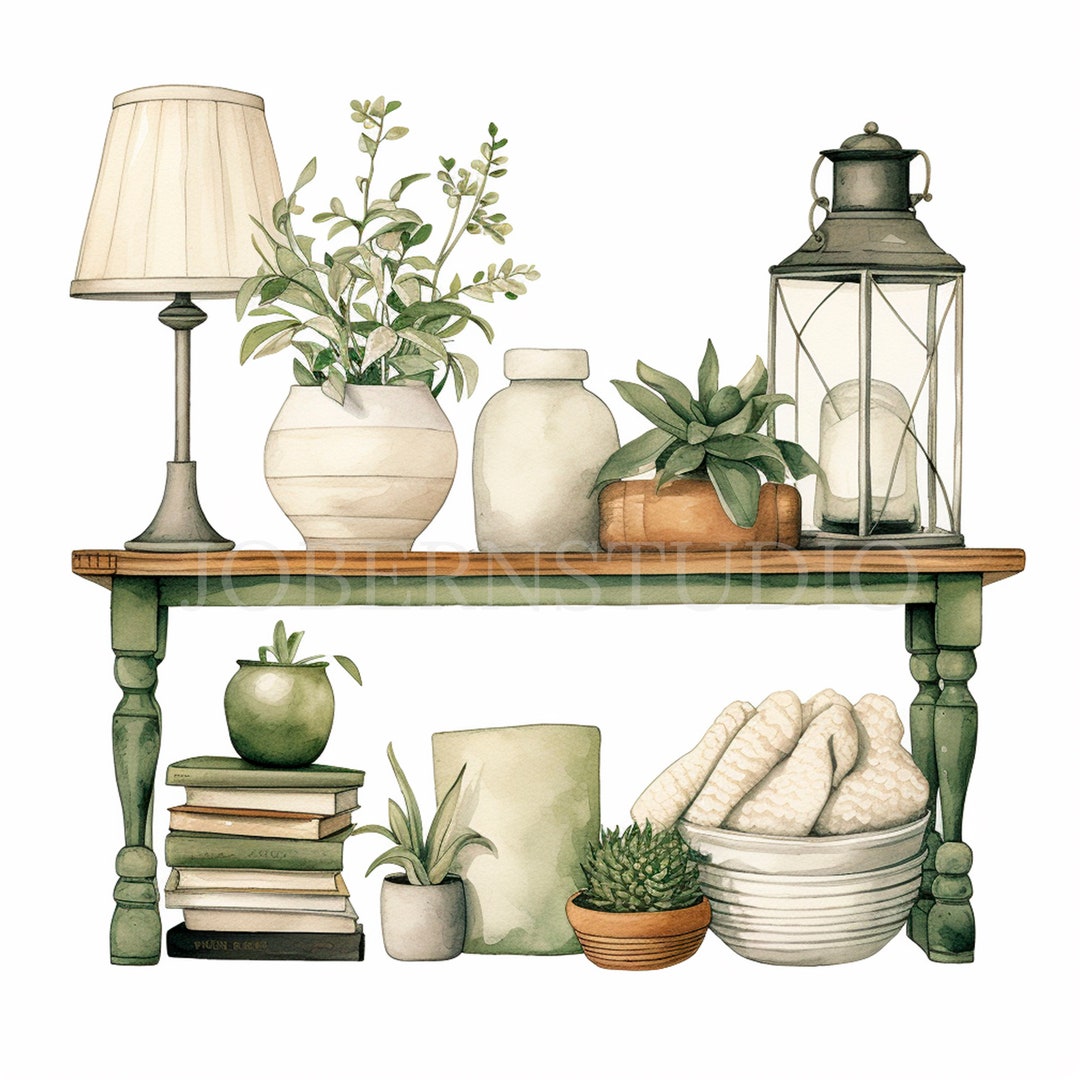 Home Decor Clipart Bundle 20 High Quality Png,watercolor Living Room ...