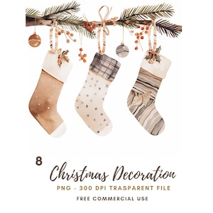 Christmas Ornament Clipart PNG Bundle 8, Watercolor Christmas ...