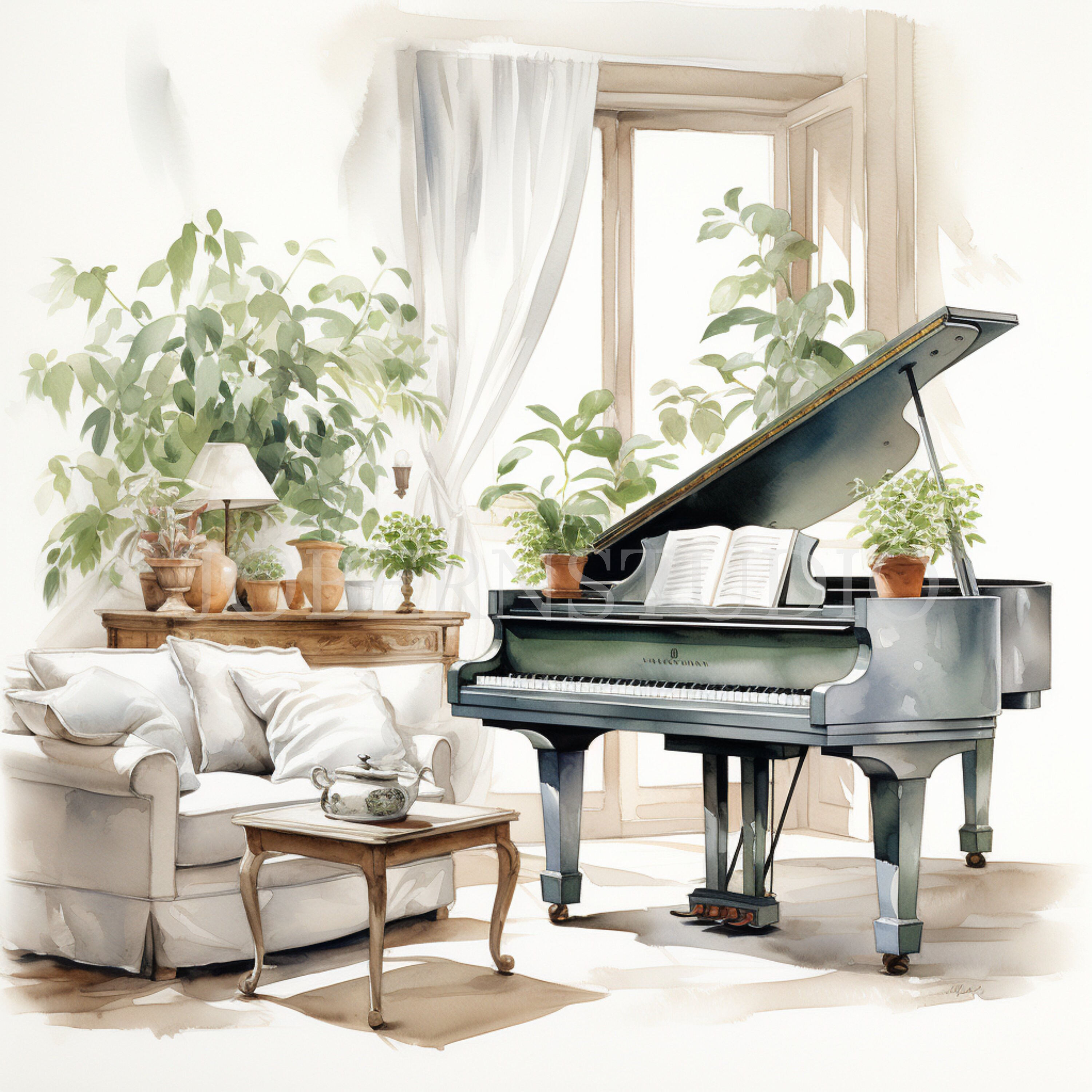 Living Room Clipart Bundle 15 High Quality Png,watercolor Home Decor ...