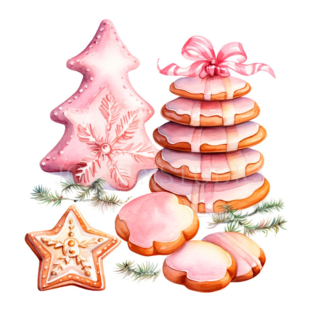 Christmas Cookies Clipart Bundle 15 High Quality Png,watercolor Clip ...