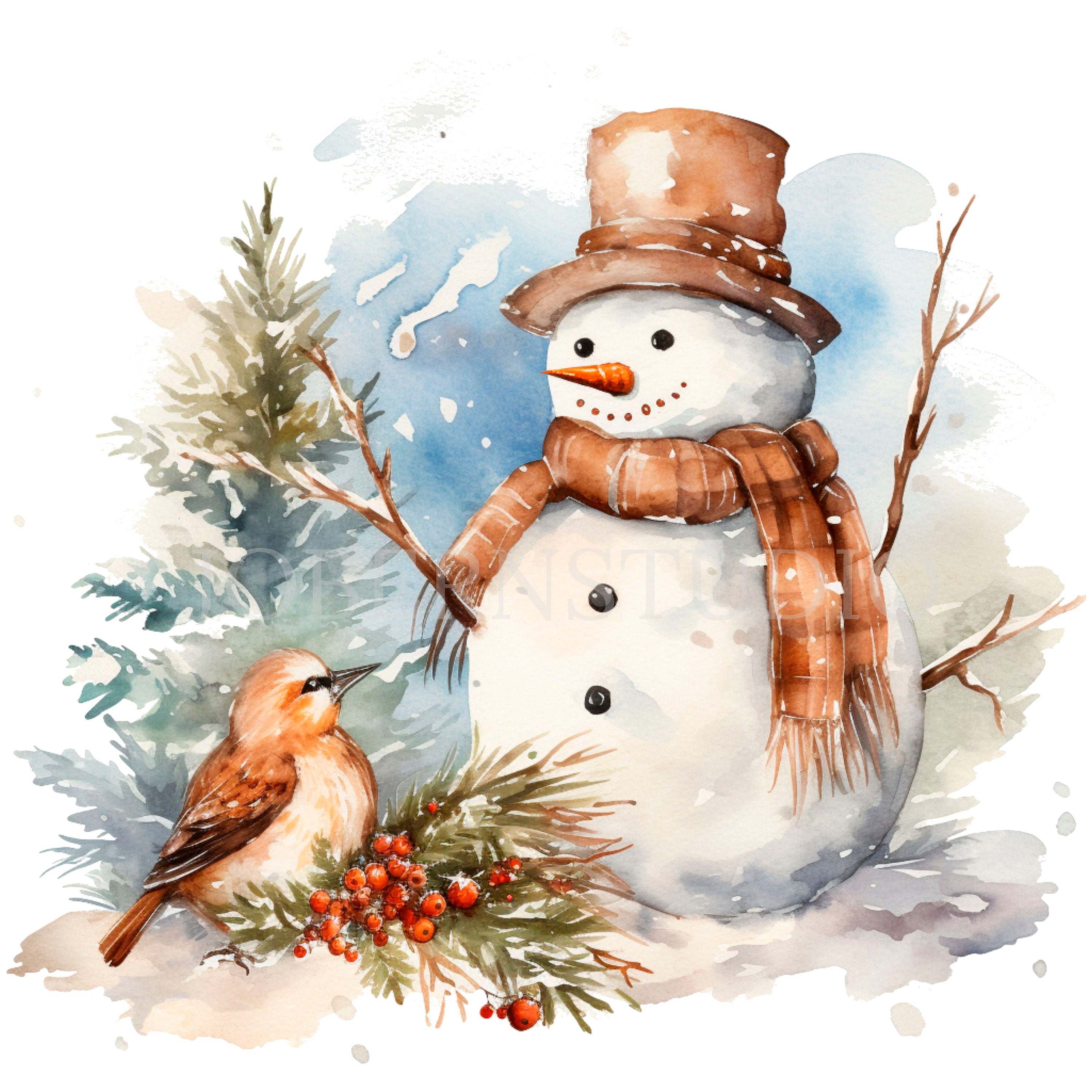 Christmas Snowman Clipart Png,bundle 15 High Quality Jpg,digital ...