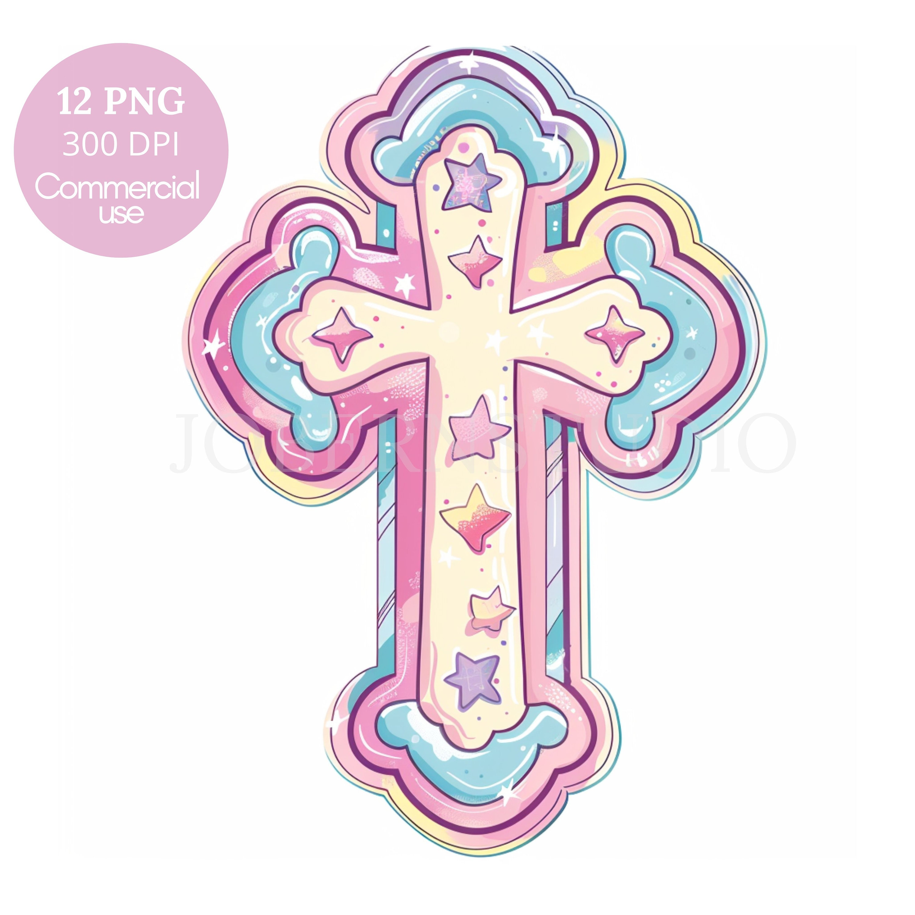 Pink Cross Clipart Bundle 13 High Quality Png,cute Cross Watercolor ...