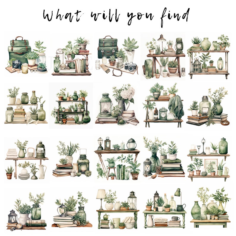 Home Decor Clipart Bundle 20 High Quality Png,watercolor Living Room ...