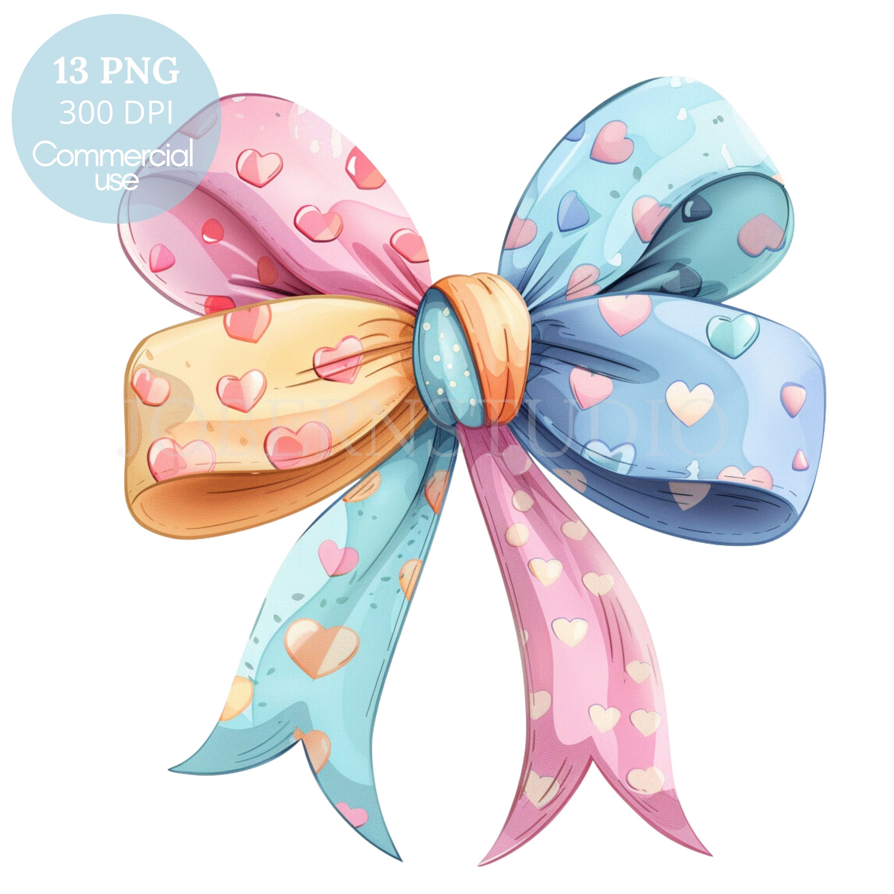 Cute Bow Tie Clipart Bundle 13 High Quality PNG, Watercolor Bowtie ...