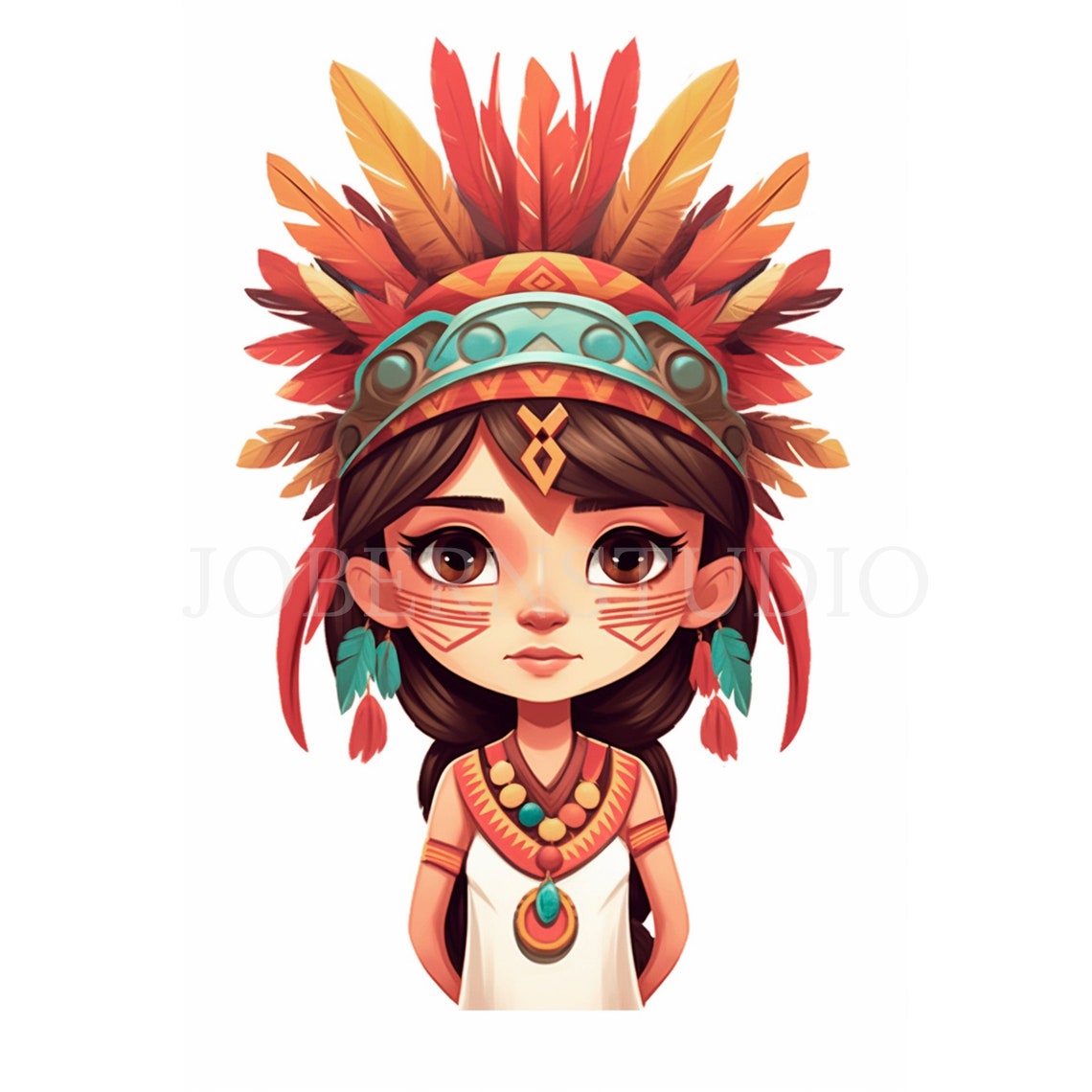 Watercolor Aztec Girl Clipart Png,bundle 10 High Quality ,digital ...