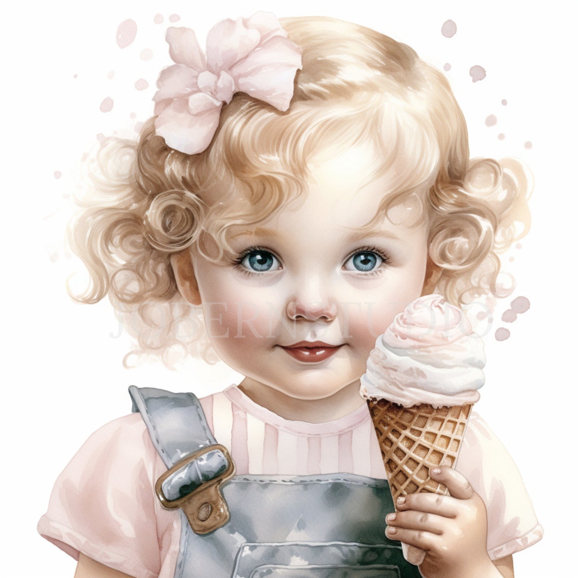 Watercolor Retro Baby Ice Cream Clipart Png,bundle 15 High Quality ...