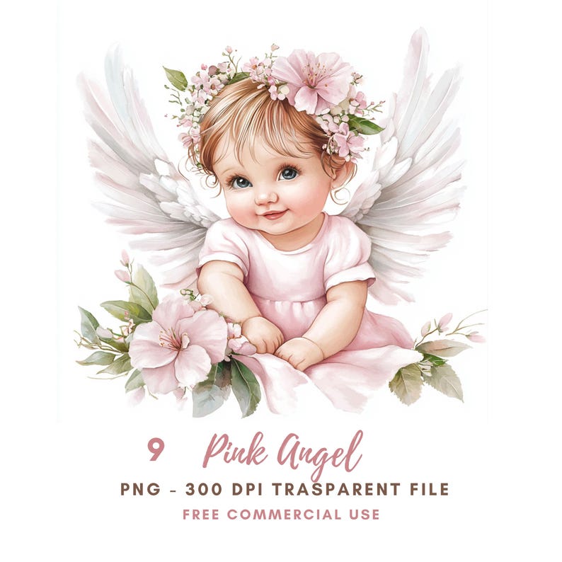 Guardian Angel Clipart PNG Bundle 9 High Quality Png,pink Watercolor ...