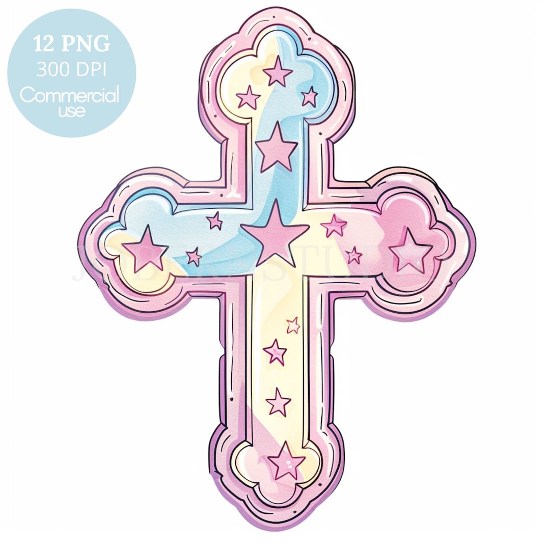 Pink Cross Clipart Bundle 10 High Quality Png,cute Cross Watercolor ...