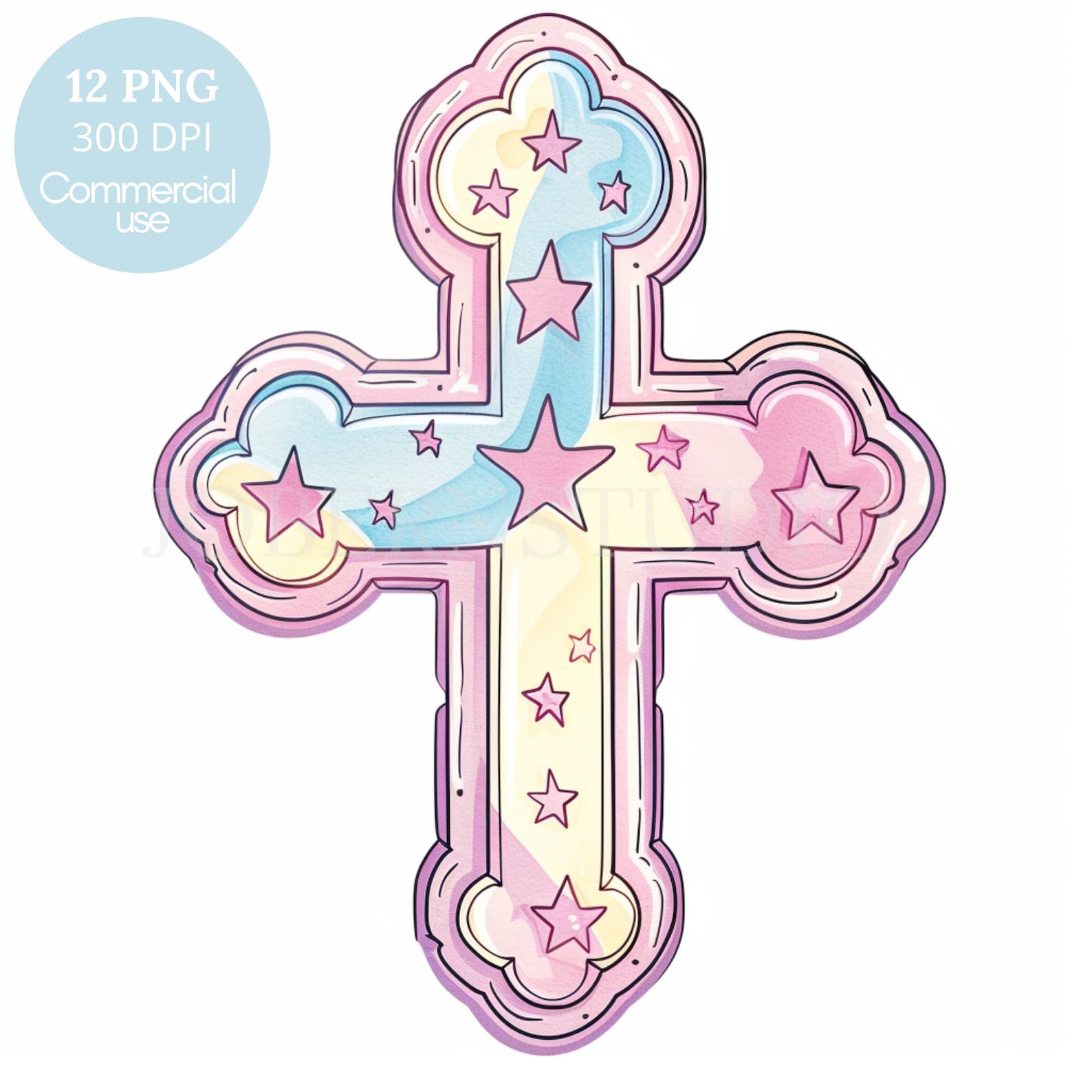 Pink Cross Clipart Bundle 13 High Quality Png,cute Cross Watercolor ...