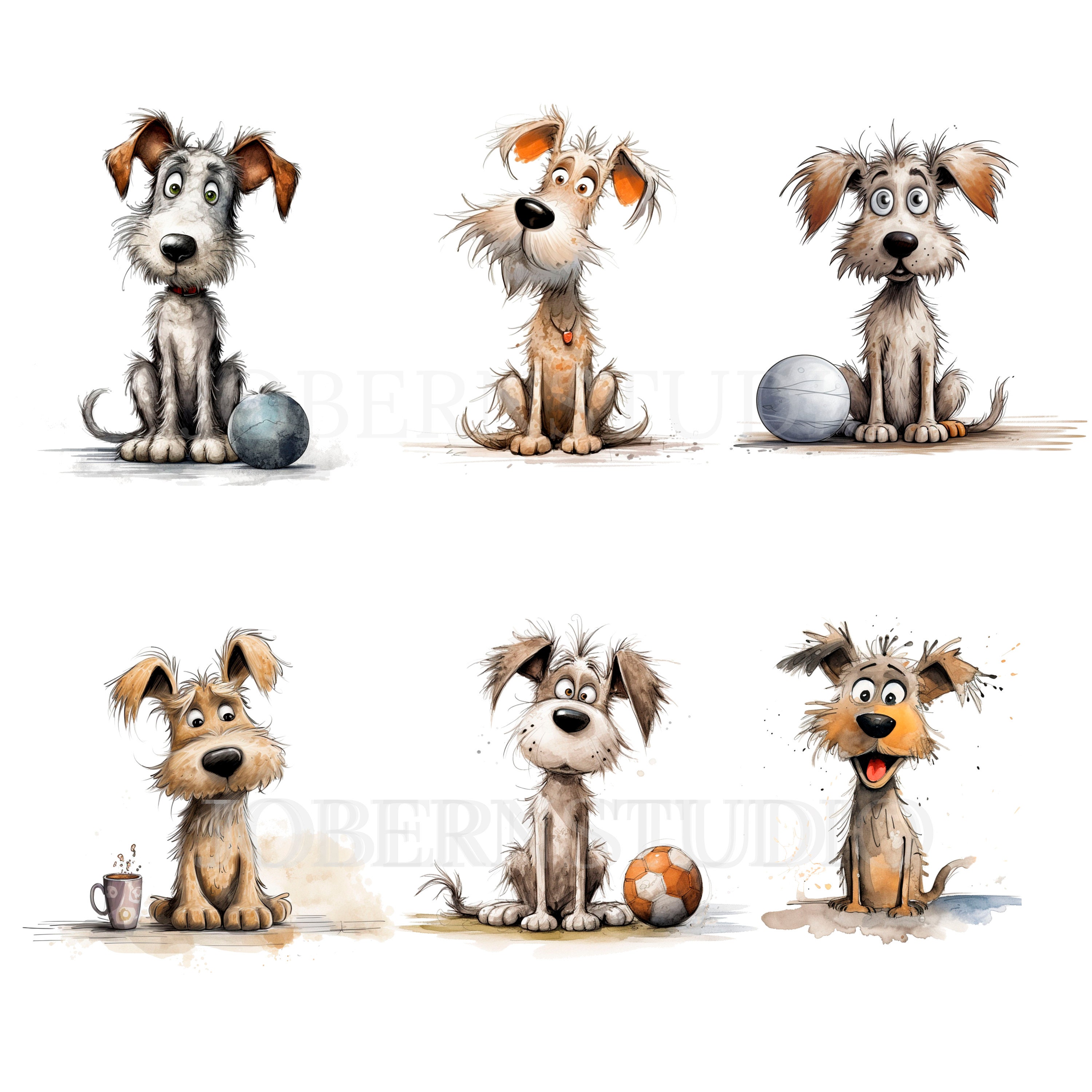 Crazy Dog Clipart PNG Bundle 15 High Quality Jpg,funny Grumpy Dogs ...
