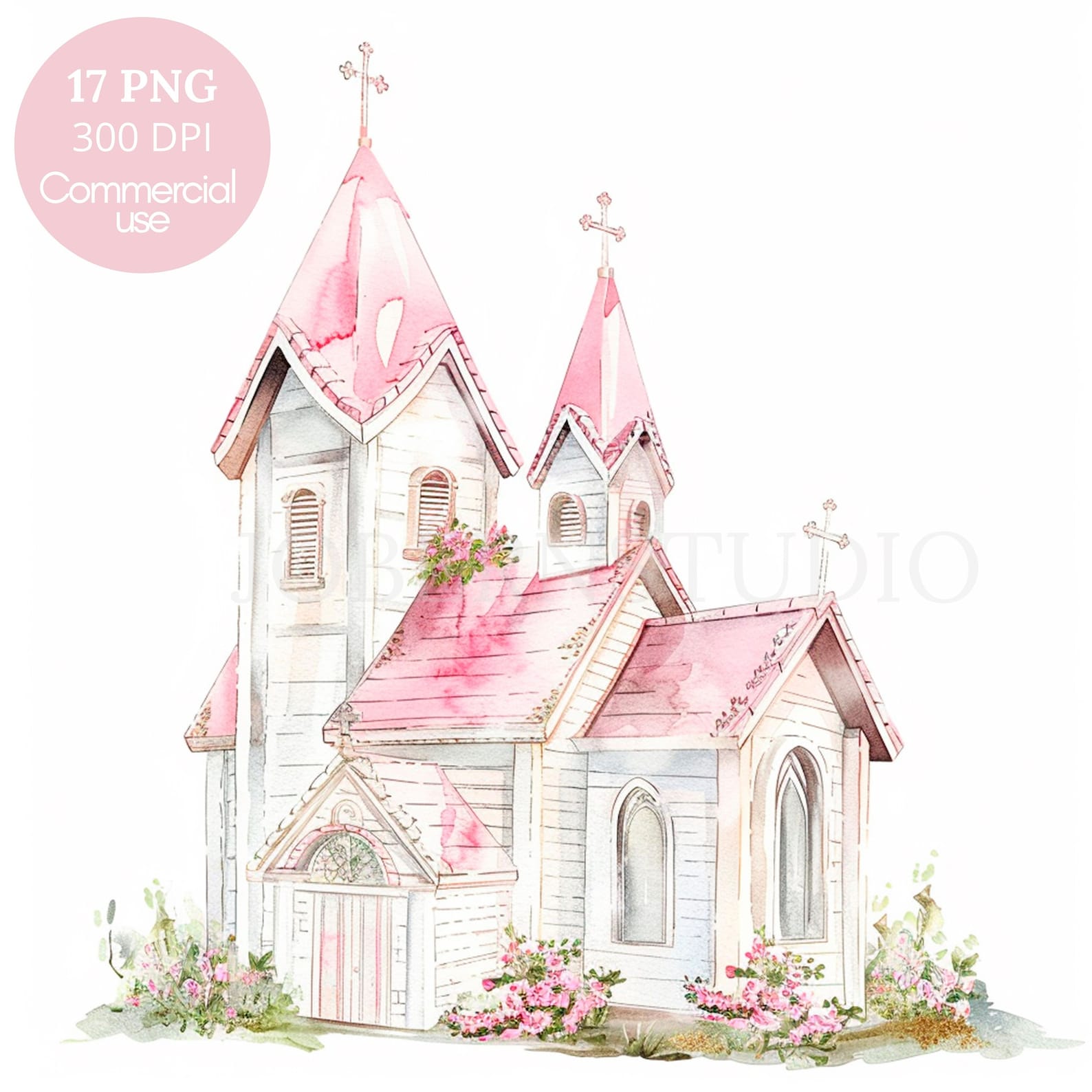 Pink Church Clipart Png,bundle 17 High Quality,watercolor Pink Pray ...