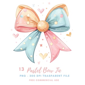 Cute Bow Tie Clipart Bundle 13 High Quality PNG, Watercolor Bowtie ...
