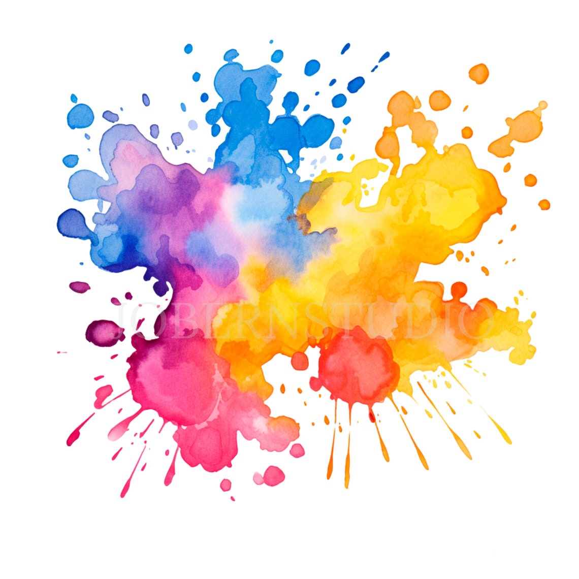 Watercolor Color Splash Clipart,20 Watercolor Graphics Alcohol Ink ...