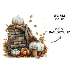 Fall Stock Book Clipart Bundle 8 High Quality Png,watercolor Autumn ...