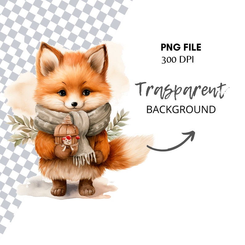Christmas Fox Clipart Pngbundle 15 High Quality Jpgdigital - Etsy